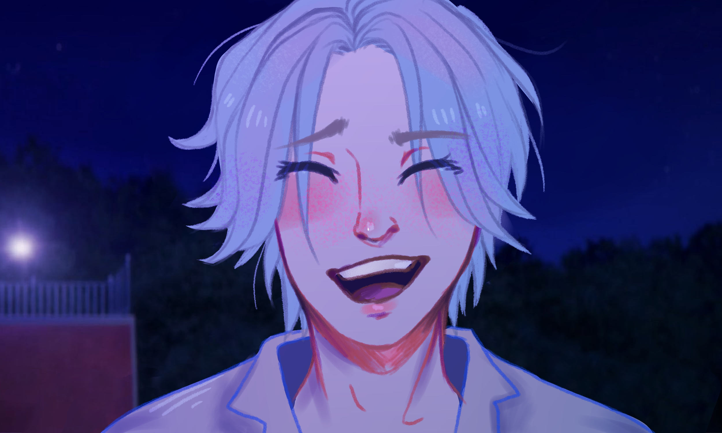i drew a langa screencap redraw because i love his laugh