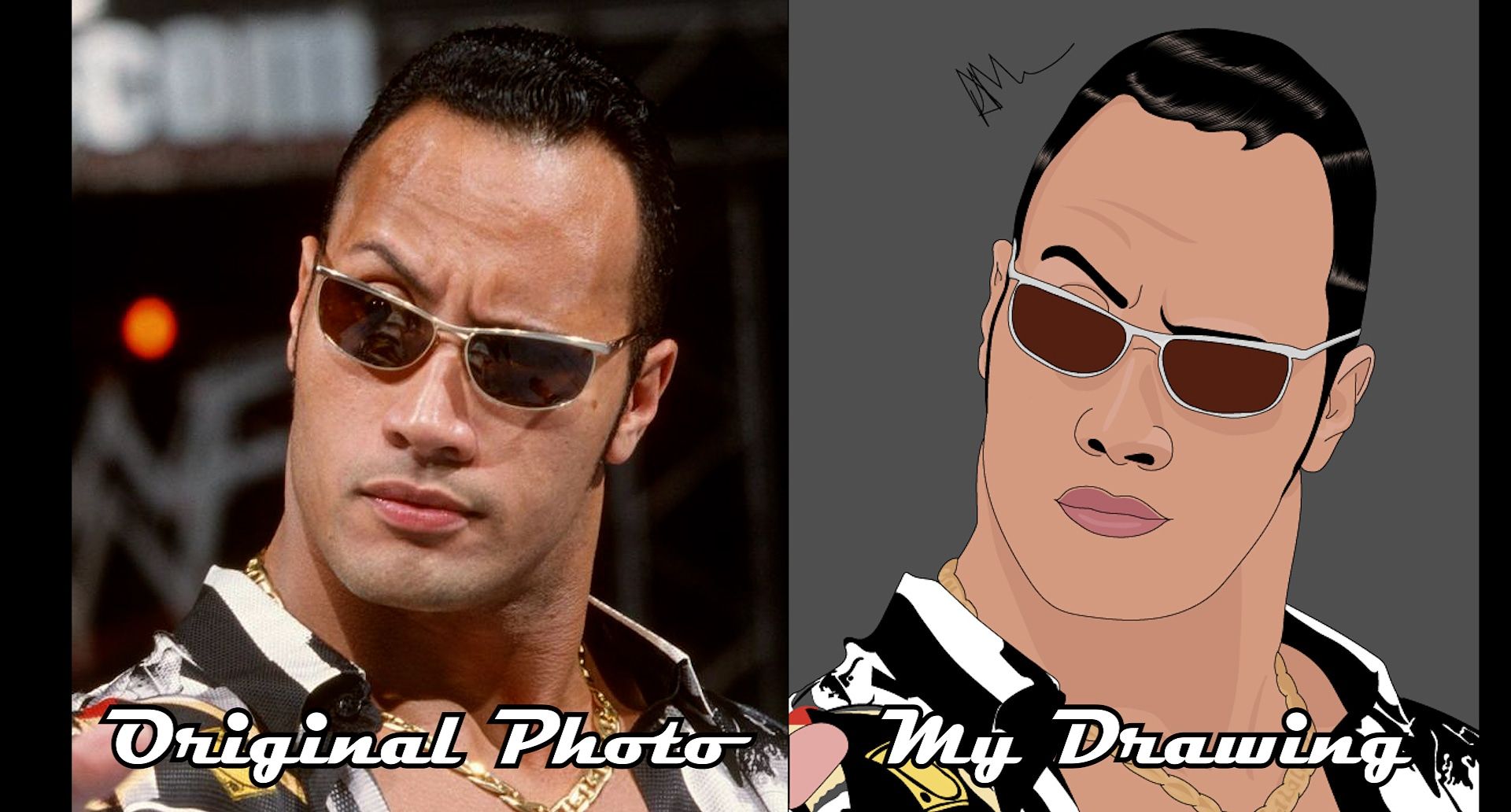 I drew a portrait of The Rock | Scrolller