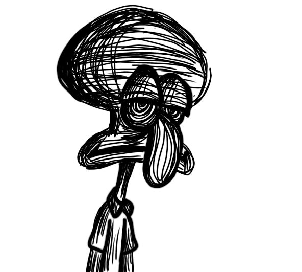 I drew an emo squidward to show my feelings at the current moment... 🕯️ | Scrolller