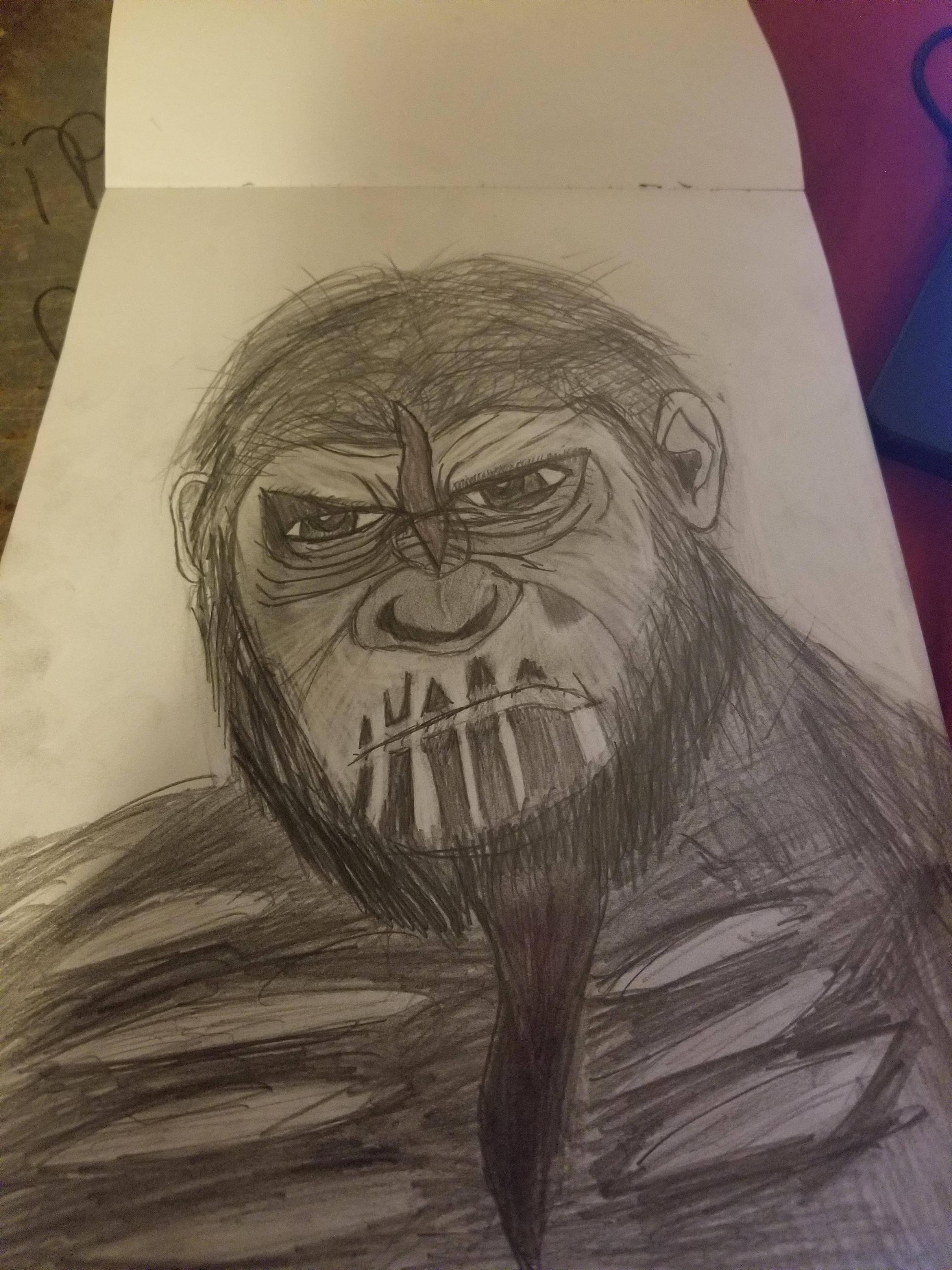 I drew Caesar from the reboots/prequels a while back and wanted to share with more people than ...