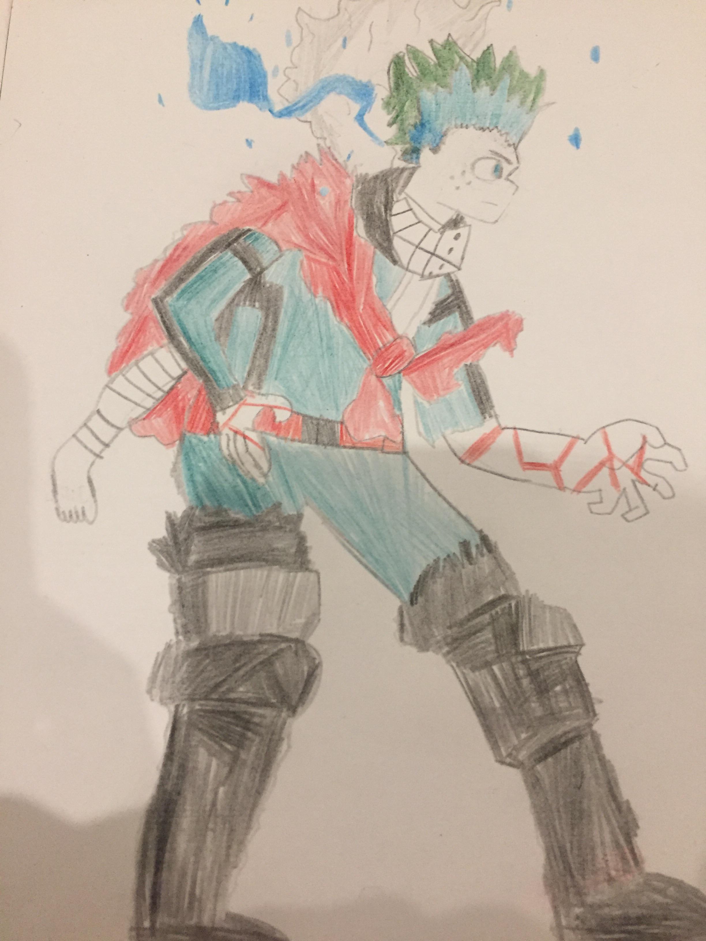 I drew Deku full crowling btw first time drawing deku | Scrolller