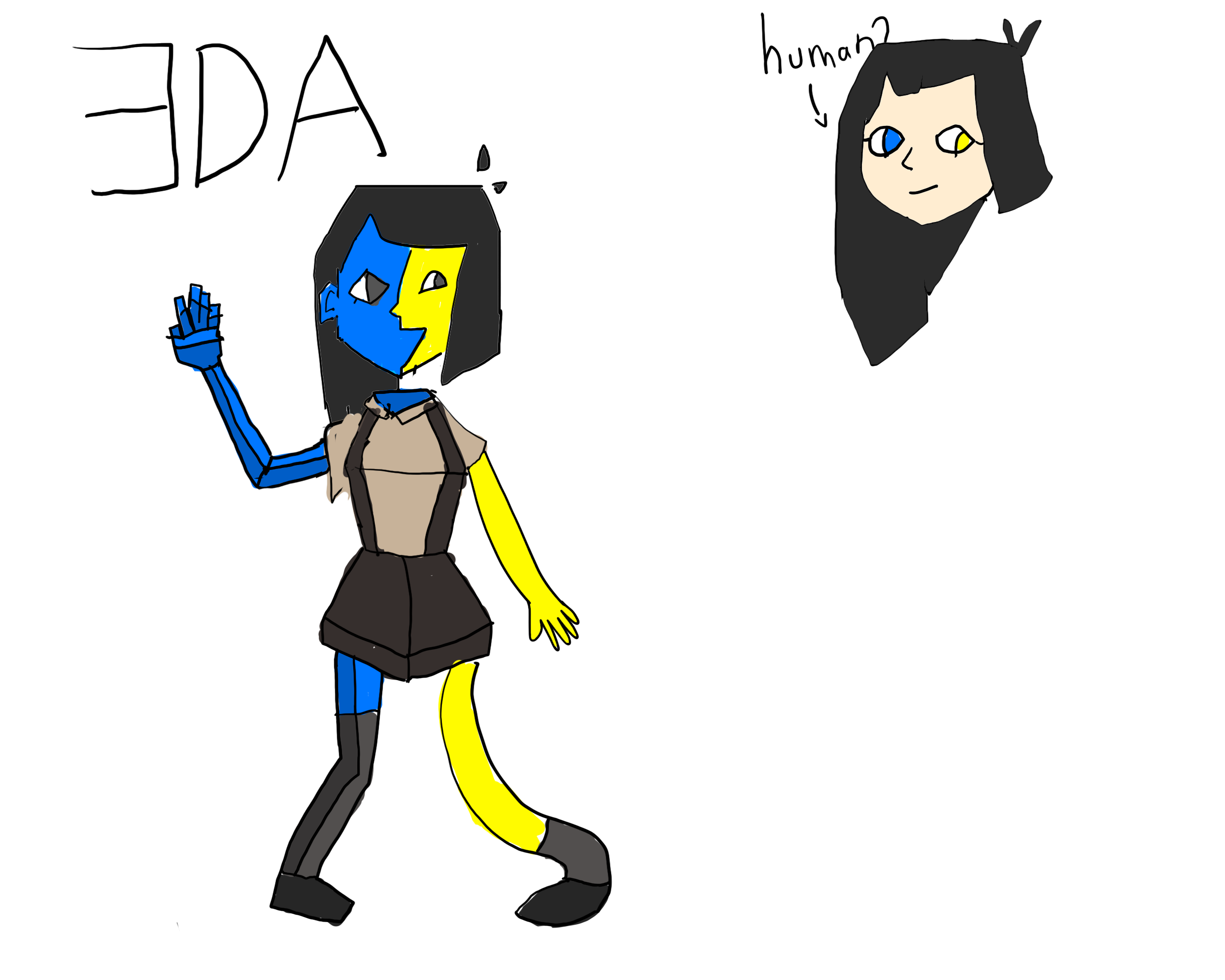 I drew ENA + a small human version! | Scrolller