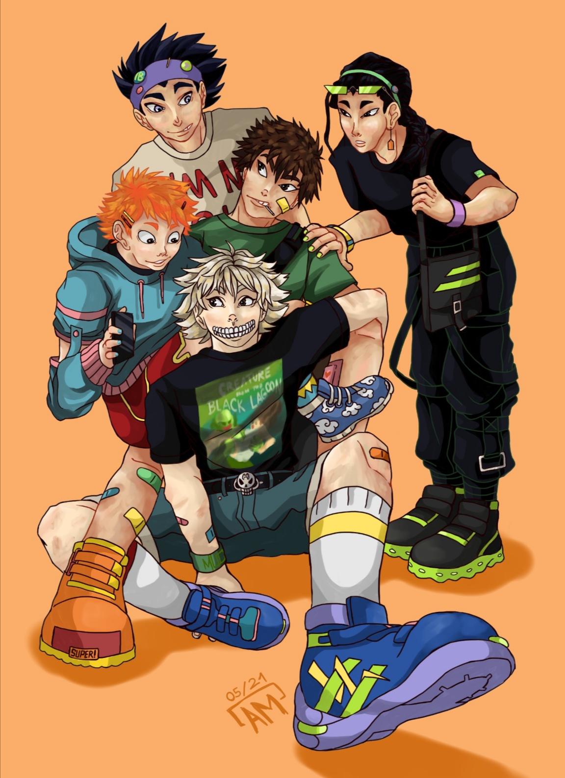 I drew my favorite underrated boys from Class 1B in casual outfits! (Awase, Rin, Sen, Tsuburaba ...