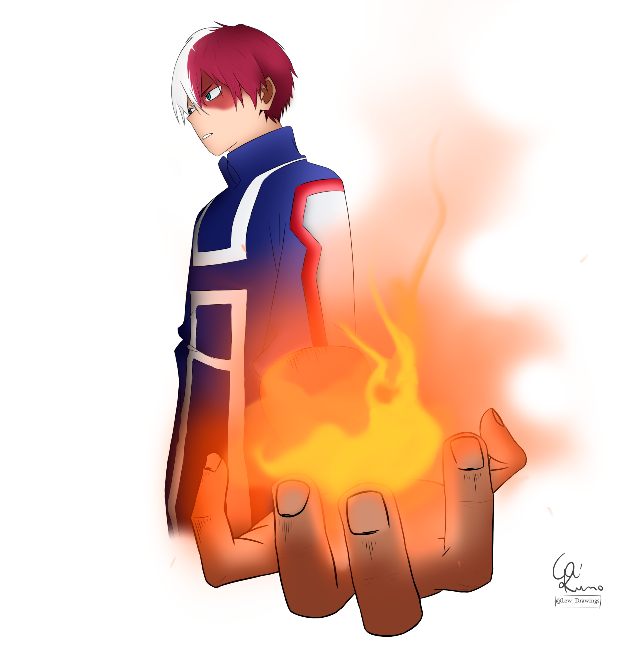 I drew our boy Shoto, credits to IG @lew_drawings | Scrolller