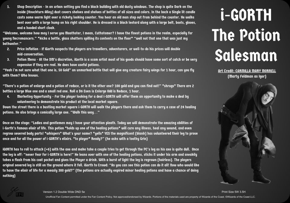 i-GORTH The Potion Salesman [OC] | Scrolller