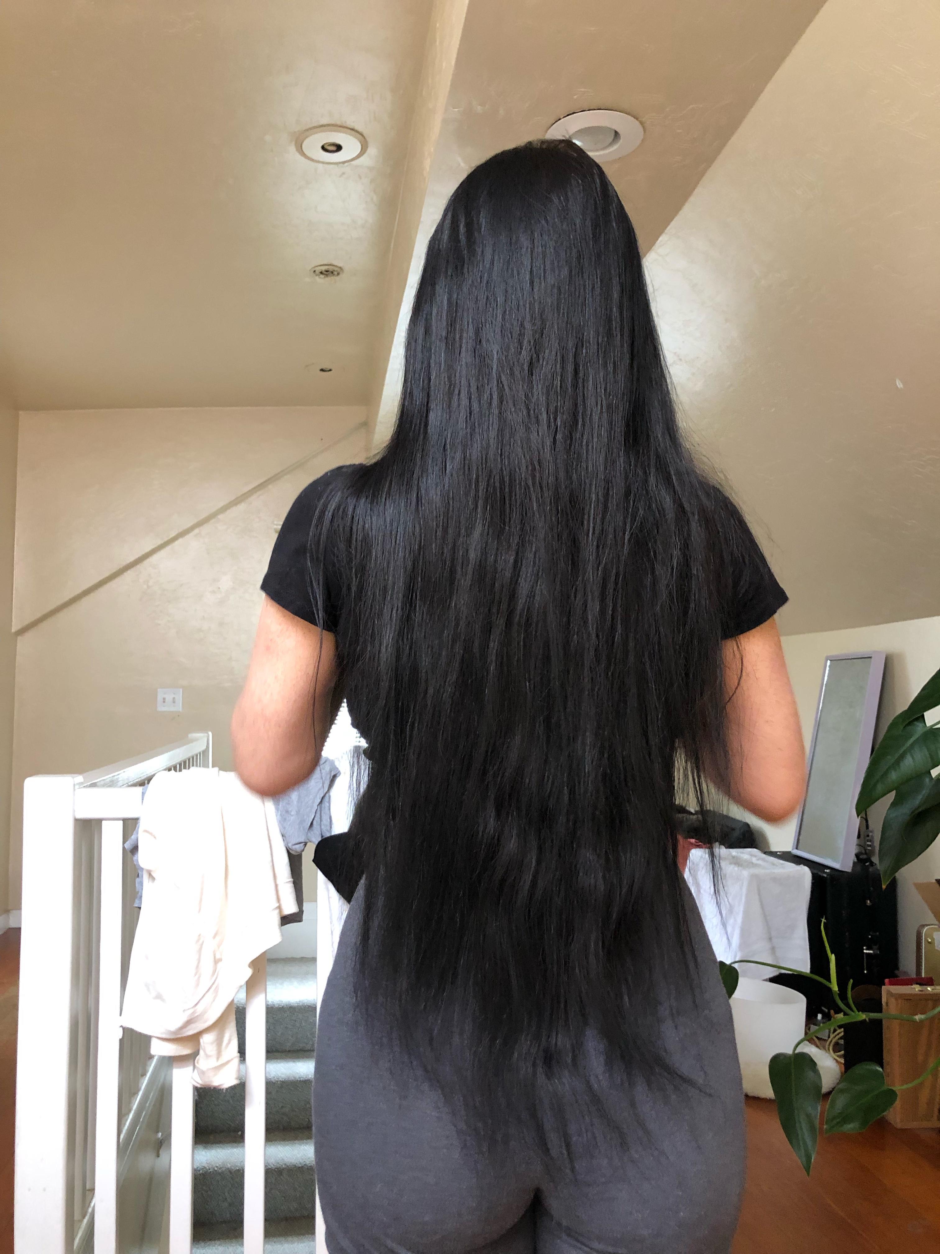 I have slow-growing fine hair, but finally starting to see progress. Haven't had a cut in 4 ...