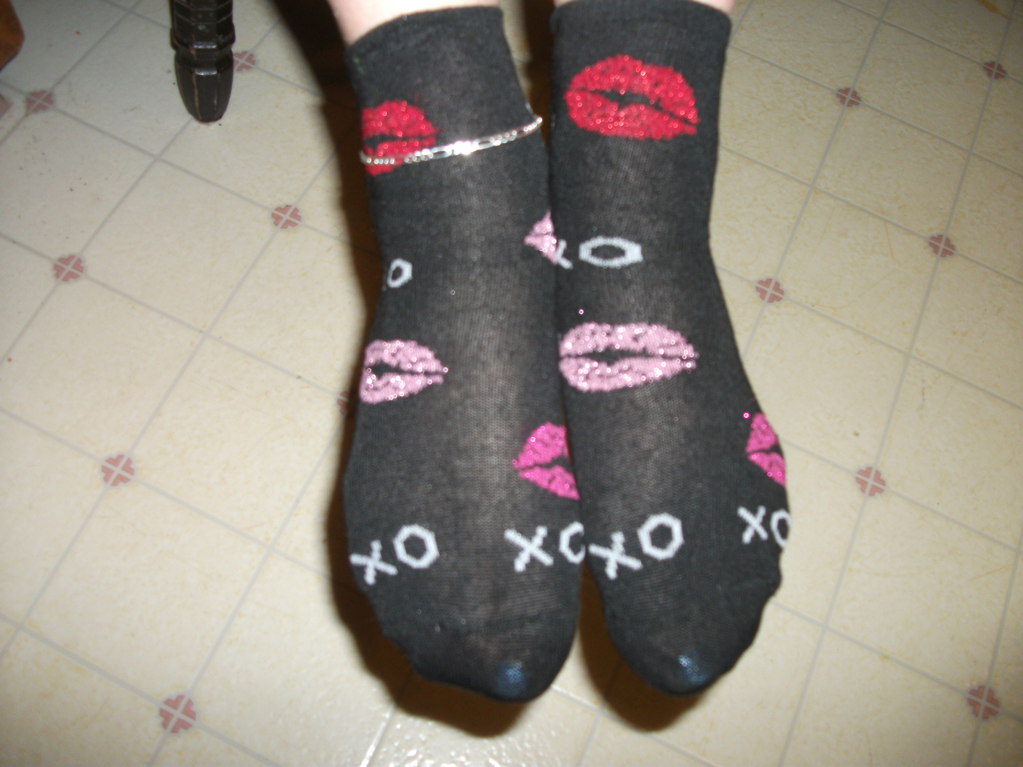 Sexy Pair Of Socks Sent To Me By A Follower For Valentines Day! My Blue Toe Nail Polish Is ...