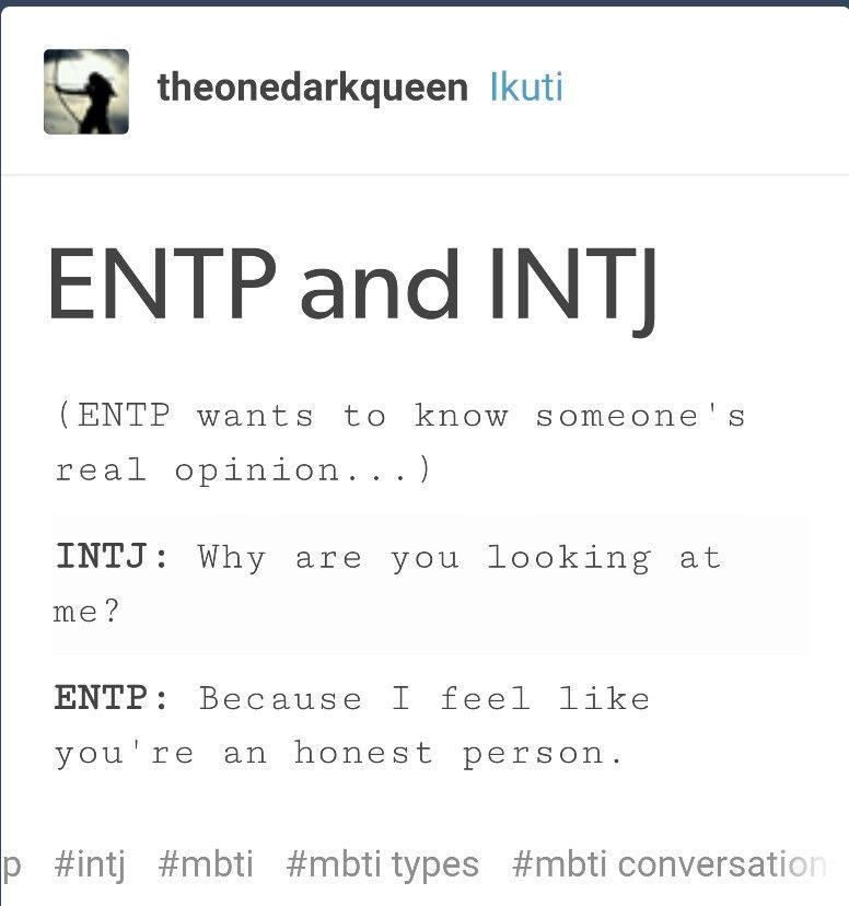 I like the dynamic of ENTP/INTJ. | Scrolller