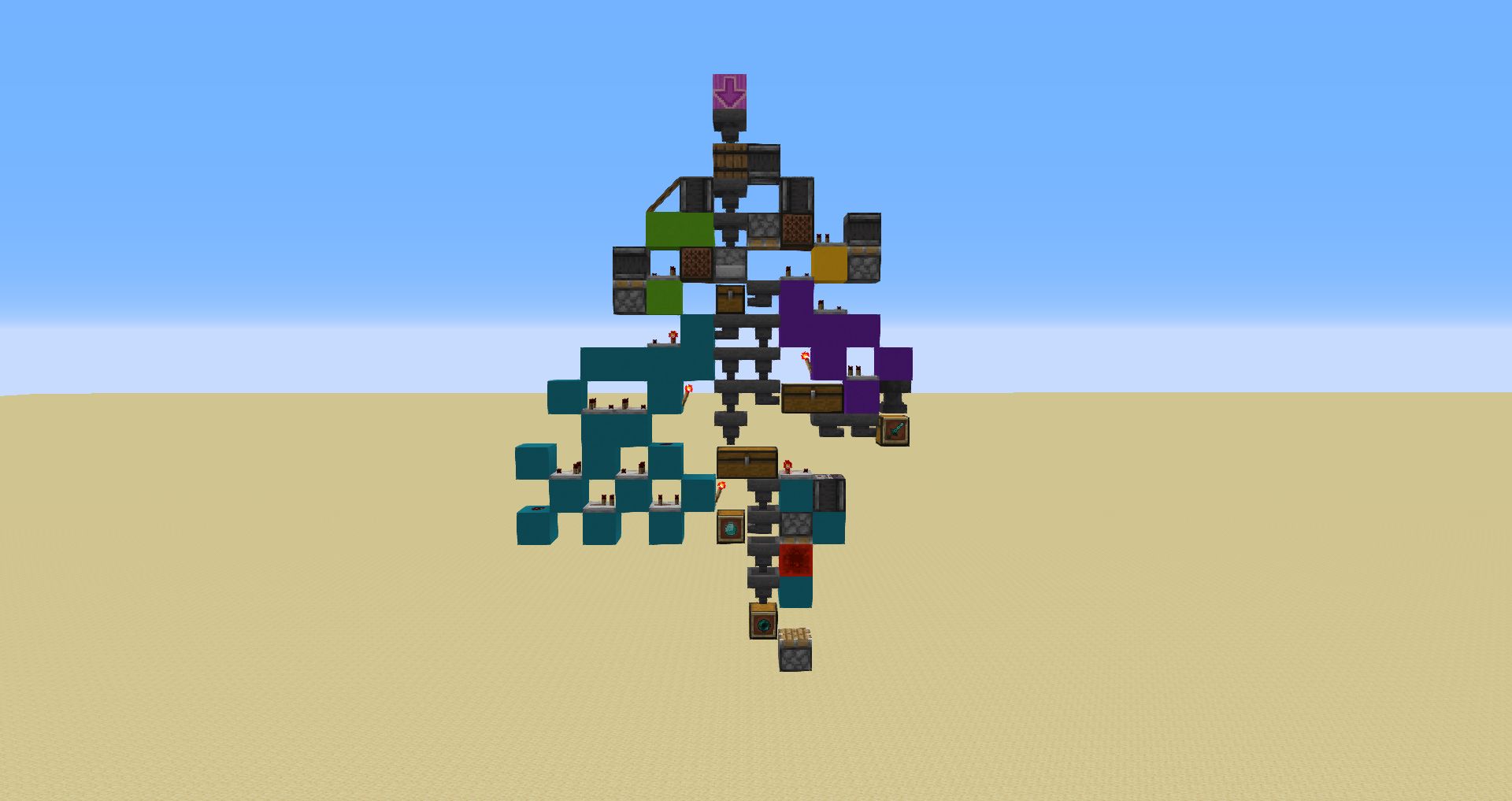 I made a 1 wide tileable system to separate 64-stackable, 16-stackable and non-stackable items ...