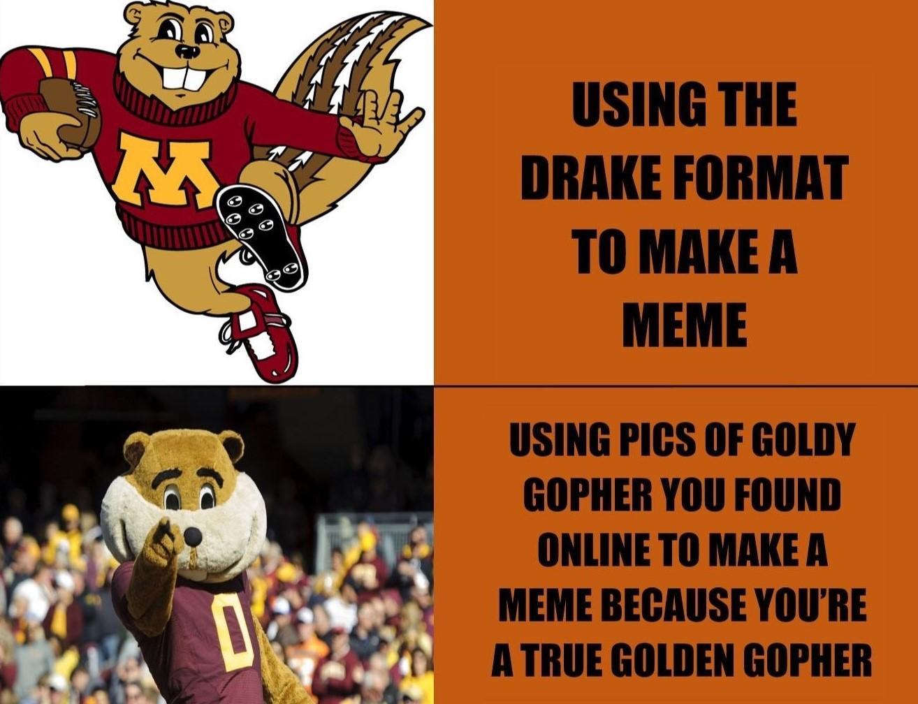 I made a Goldy Gopher Drake Meme | Scrolller