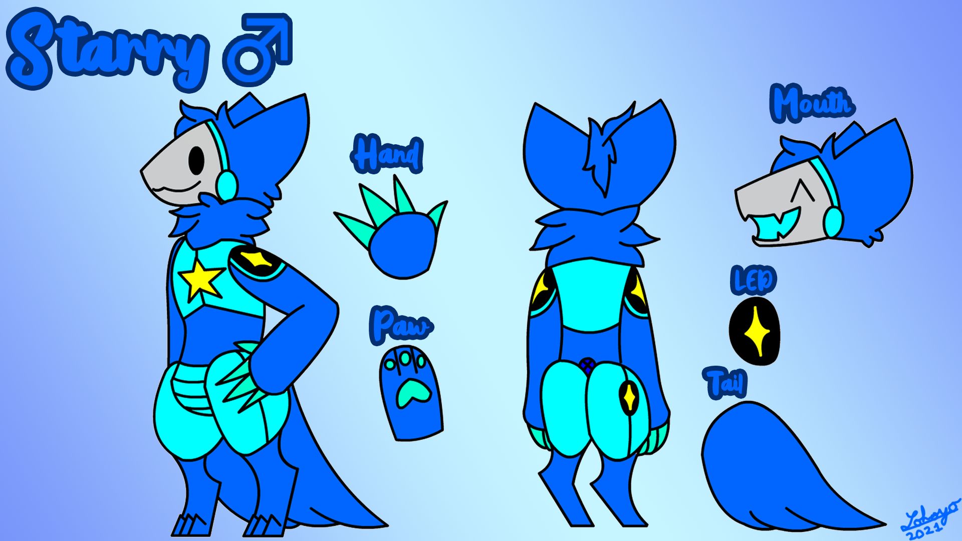 I made a ref sheet for my protogen, meet Starry! | Scrolller
