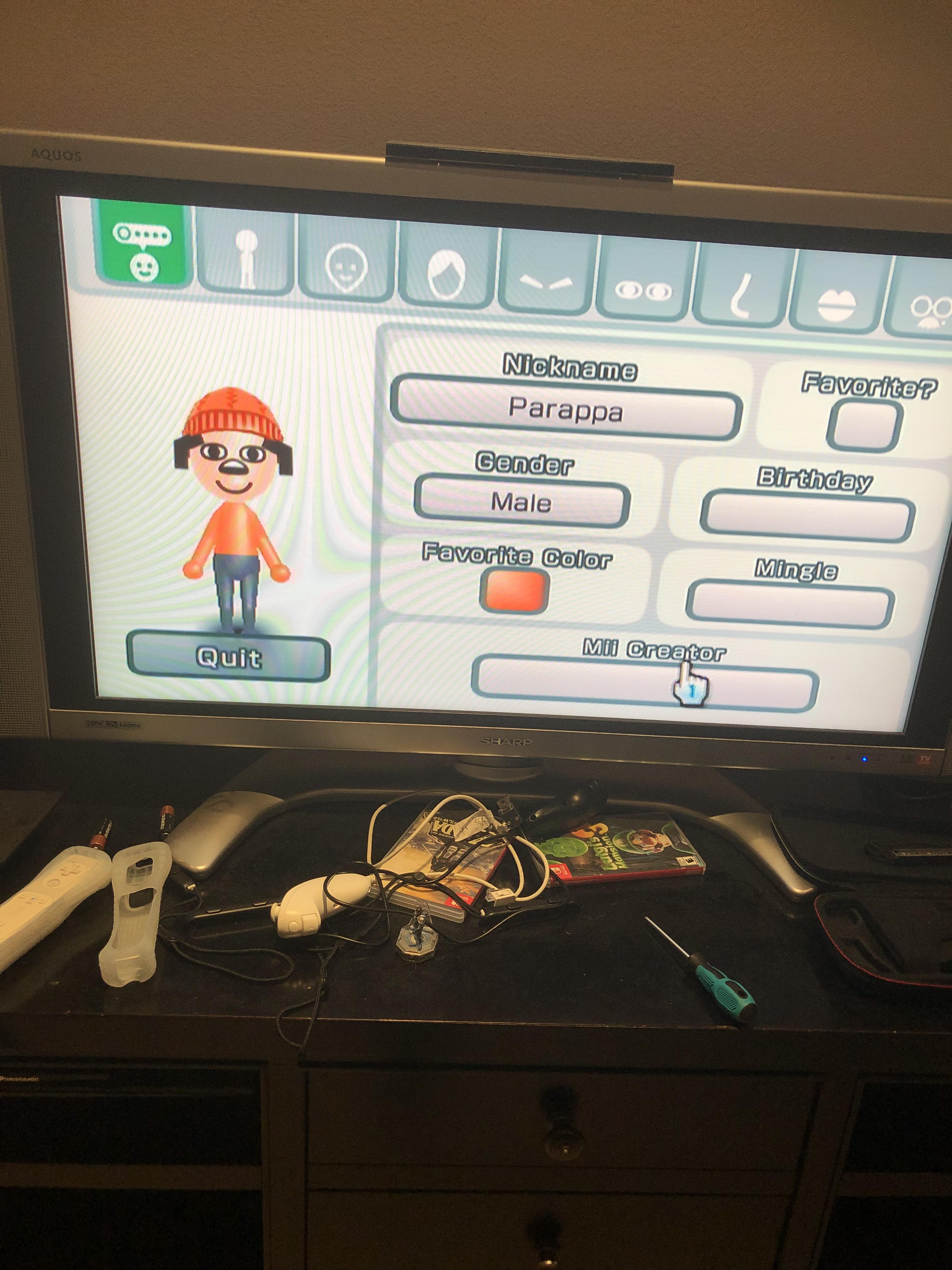 I made PaRappa in the Wii Mii maker | Scrolller