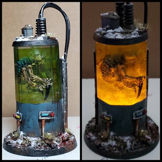 I made this genestealer stasis pod as an objective marker for my brother - yeah it lights up ...