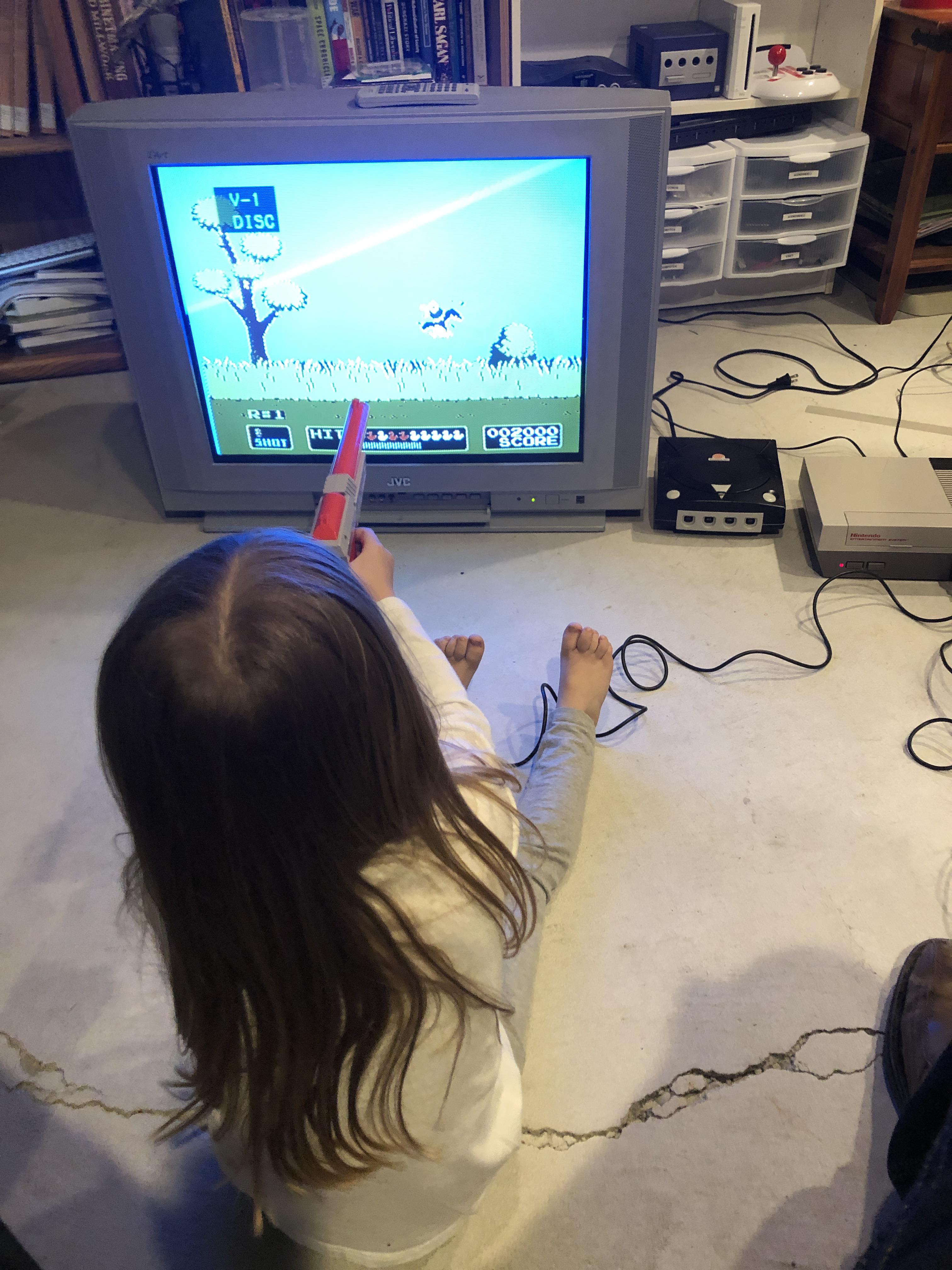 I saved my NES for this moment right here. I’m almost 40 and this is the first time my girls ...