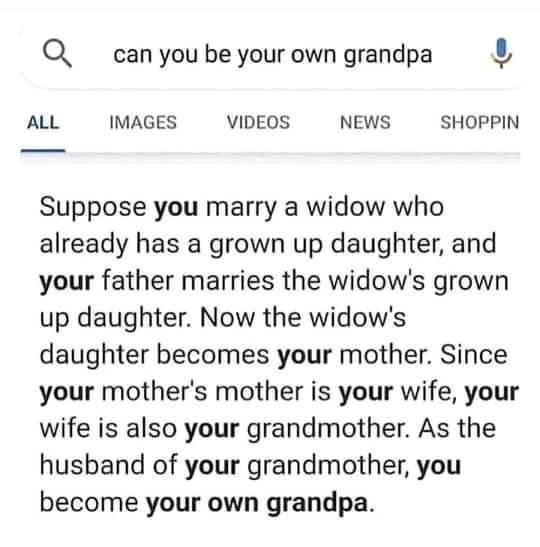 I wanna be my own grandpa | Scrolller