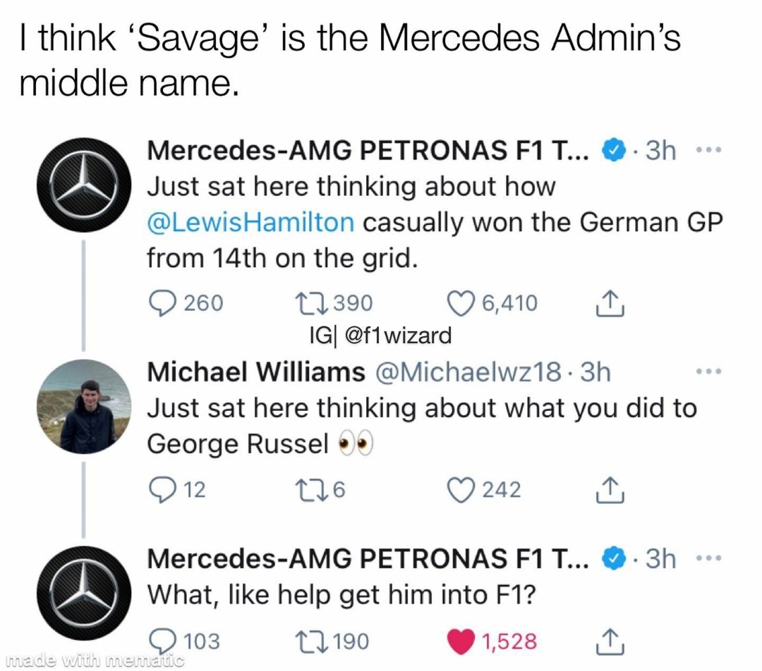 I wanna worship the Mercedes admin | Scrolller