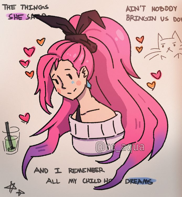 I was inspired to draw seraphine just like how she drew herself in her doodles! | Scrolller