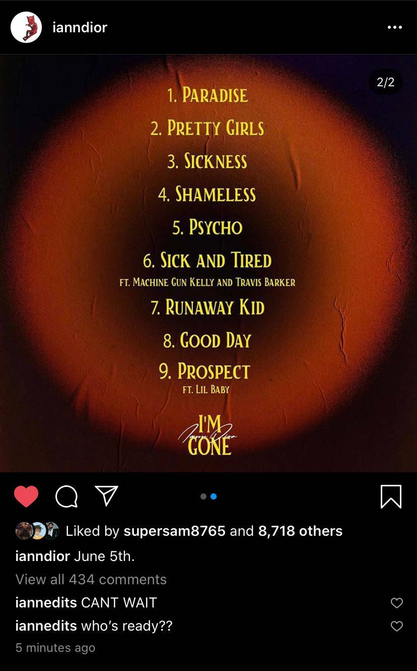 Iann Dior announces new project with tracklist coming June 5th | Scrolller