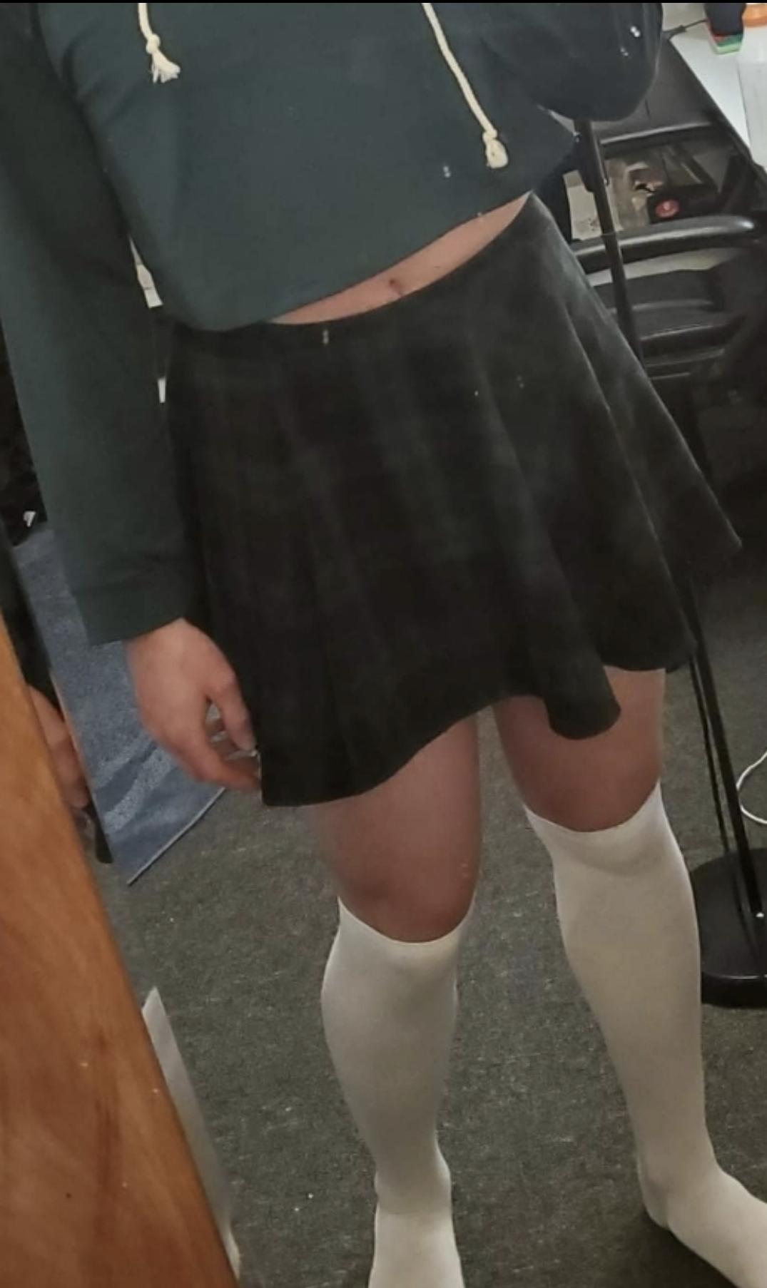 If this does well I'll show what's under the skirt. Extra points if you degrade me 🥺 | Scrolller