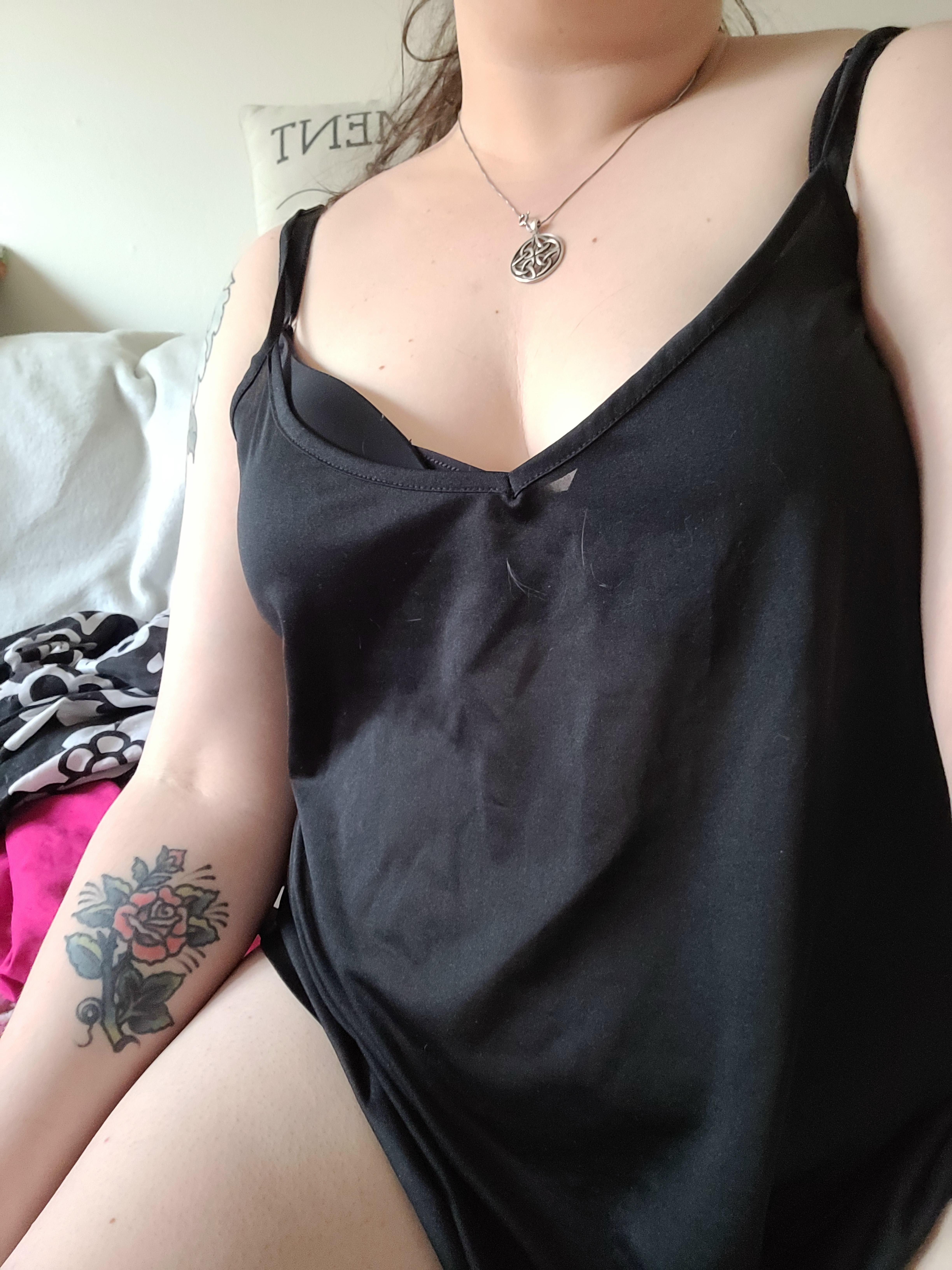 If you look hars enough, you can see my cute tum under this sheer nightgown 😉 | Scrolller