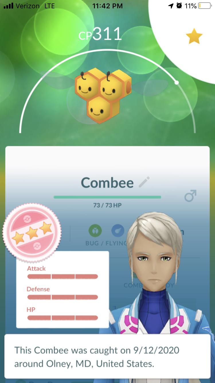 If you think you’re useless remember, you can get a 100% IV Male Combee | Scrolller