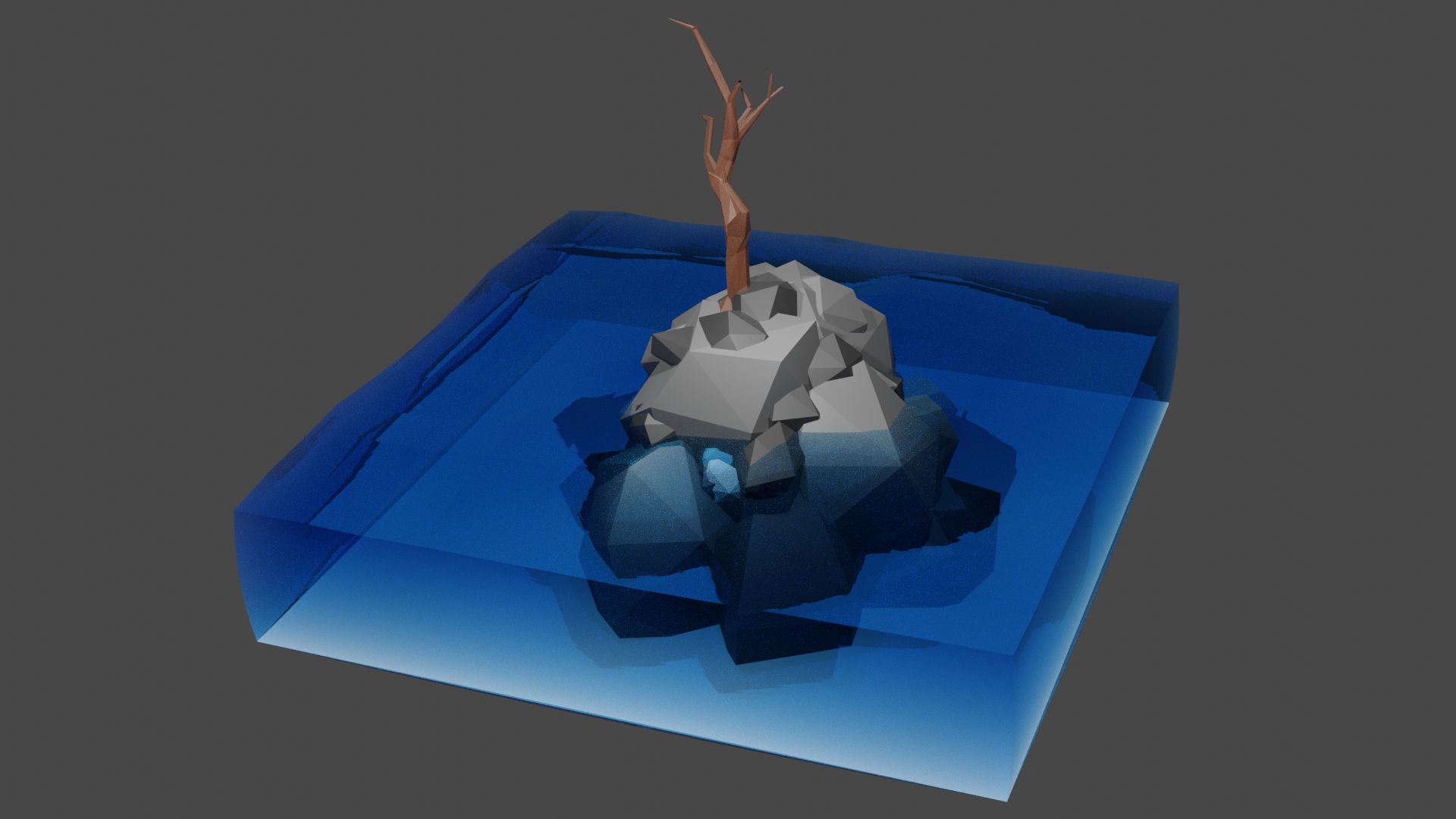 I'm learning how to make 3D art with blender! Here's one I'm working on called "remote isle ...