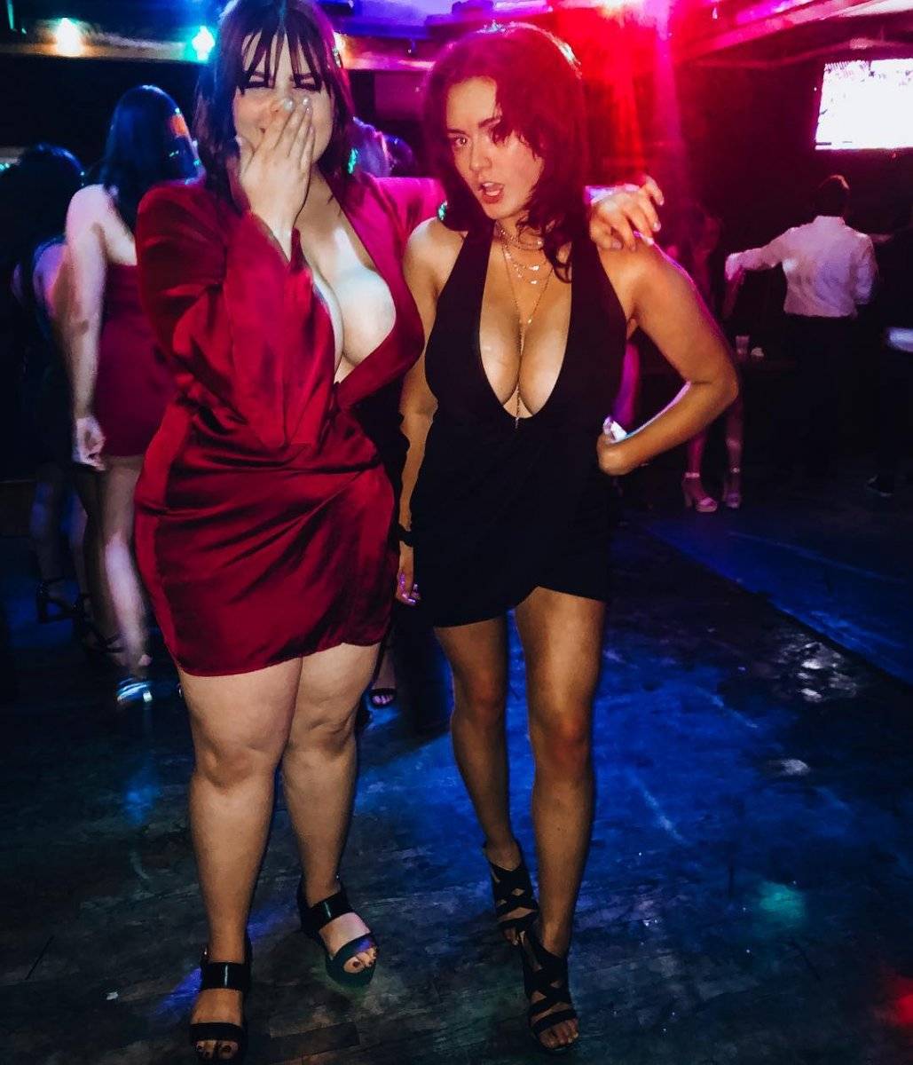 Impressive cleavage from these two club goers | Scrolller