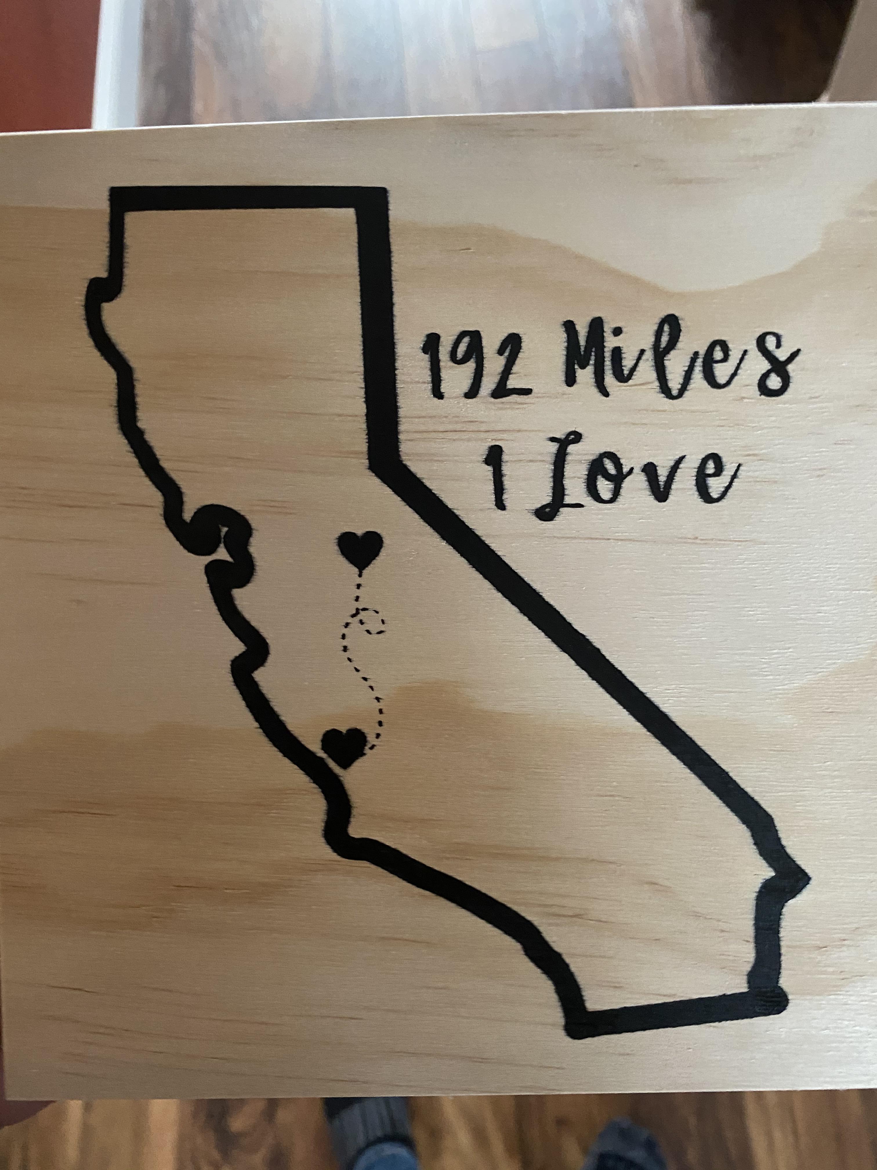 In a long distance relationship with my girlfriend. Made her this today ...