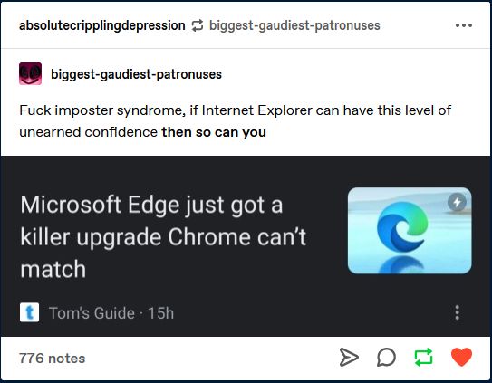 In all things, carry yourself with the confidence IE has in a world of other browsers | Scrolller