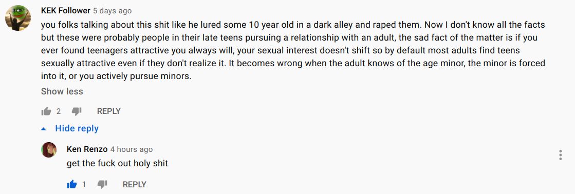 In Cryaotic's comment section | Scrolller