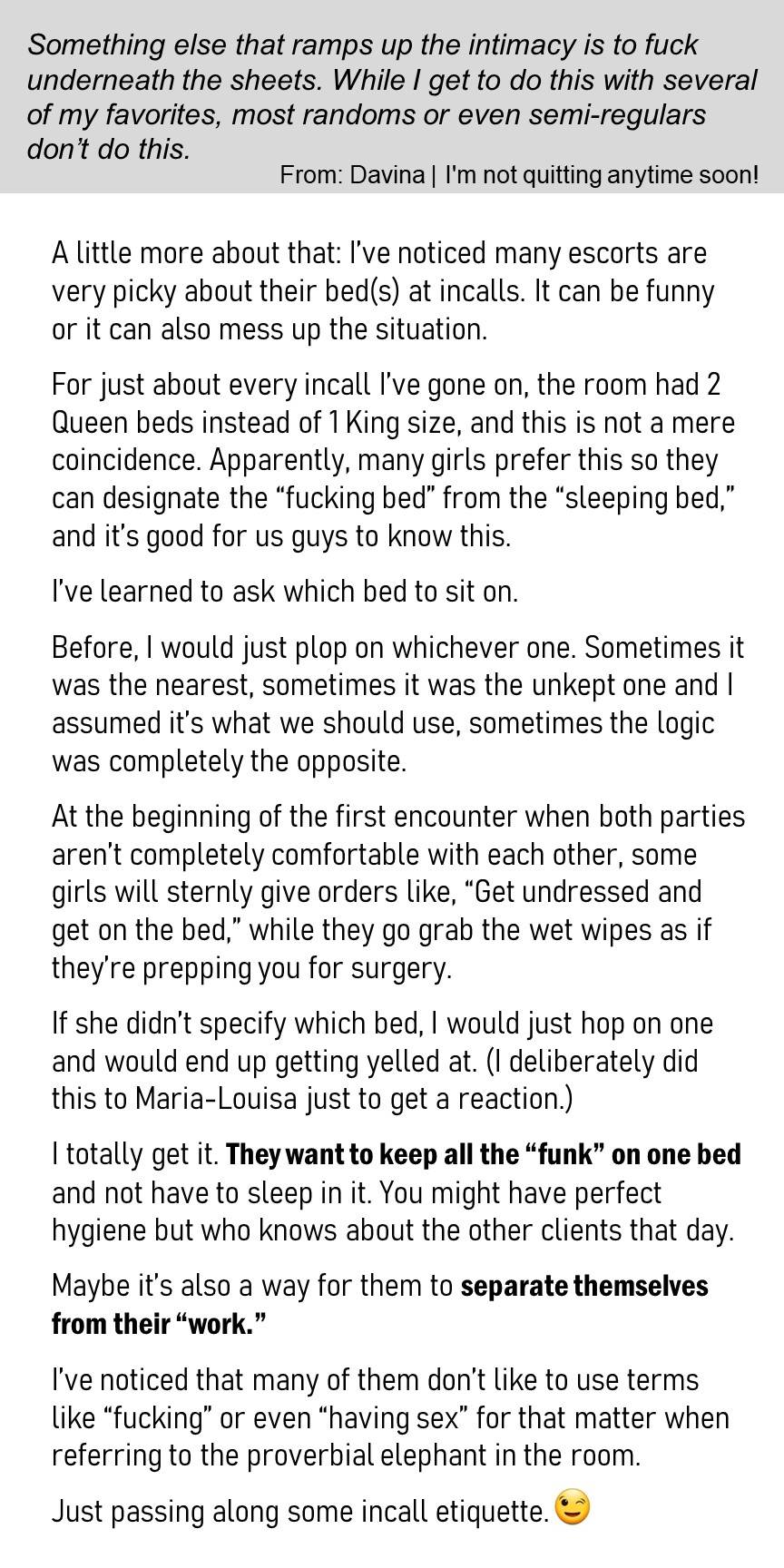 Incall Etiquette: 😡 No fucking on the "sleeping bed!" 😅 | Scrolller