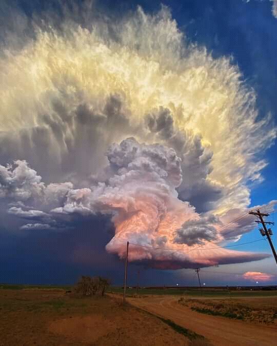 Incredible once-in-a-lifetime shot by storm chaser Laura Rowe in West Texas on May 17, 2021 of a ...