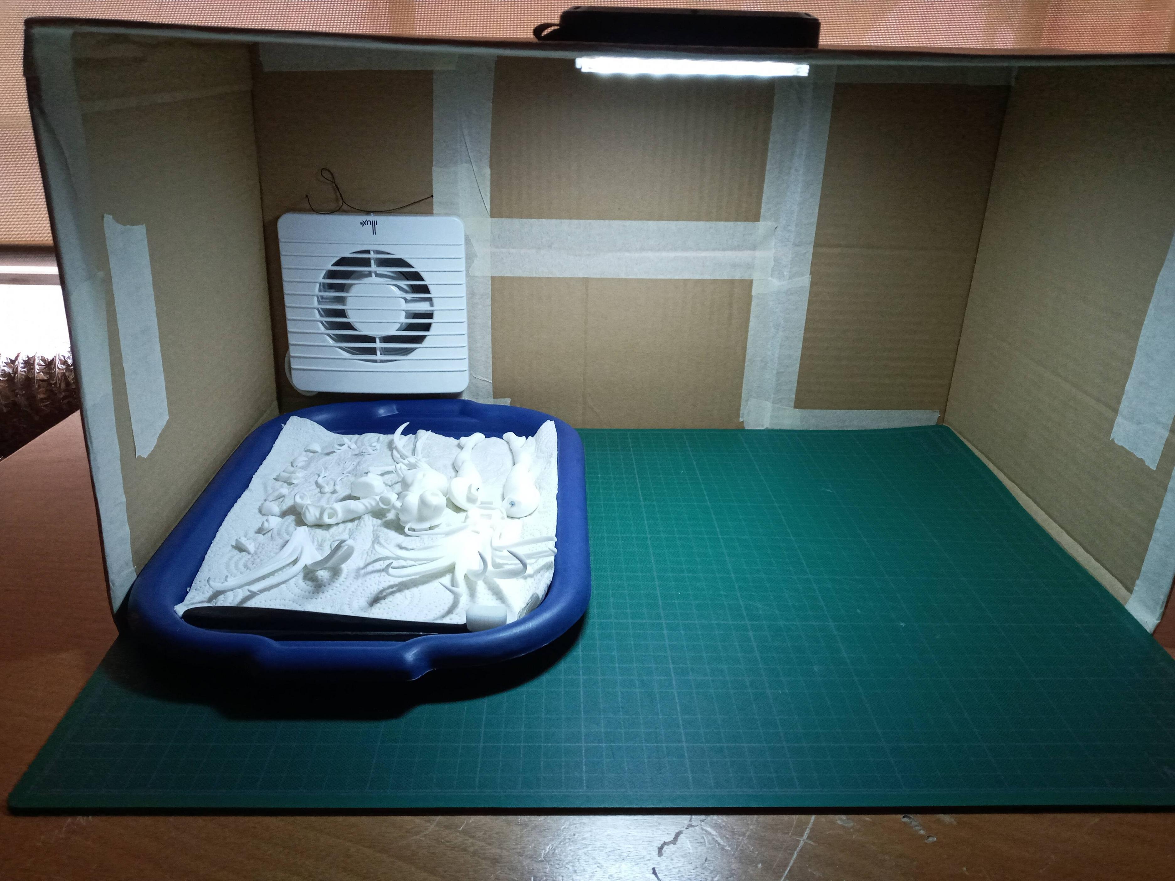 Inside look of my diy airbrush booth. Exhaust visible. | Scrolller