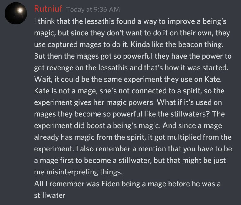 Interesting theory on the discord by rutnif: the creation of stillwaters and the still winter ...