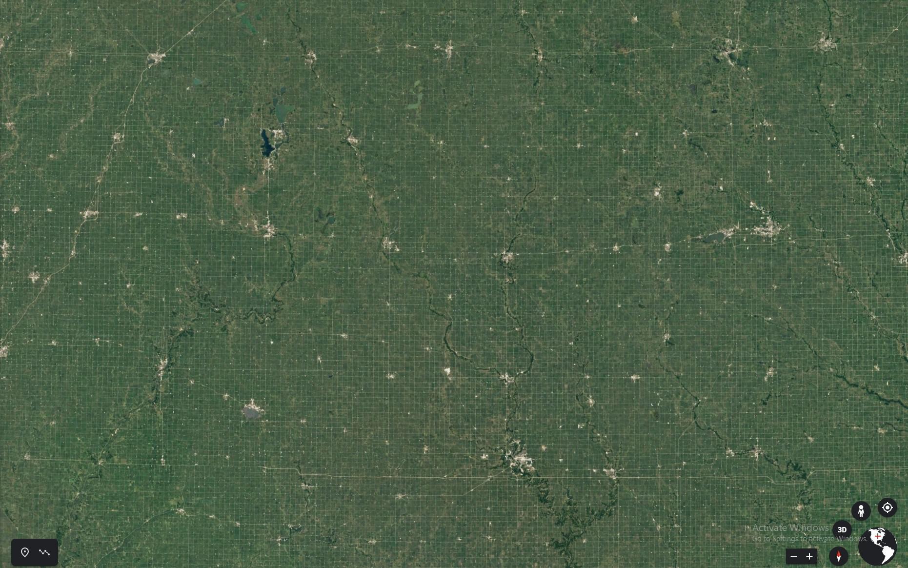Iowa, USA. Zoom in to see the massive grid pattern of roads, visible across the entire midwest ...