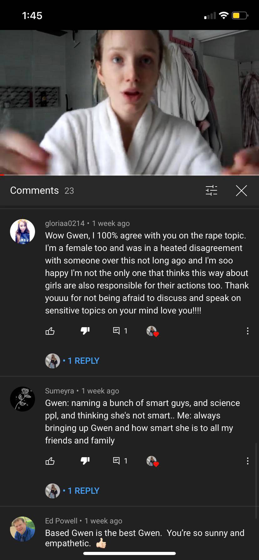 is gwen a rape apologist?????? | Scrolller