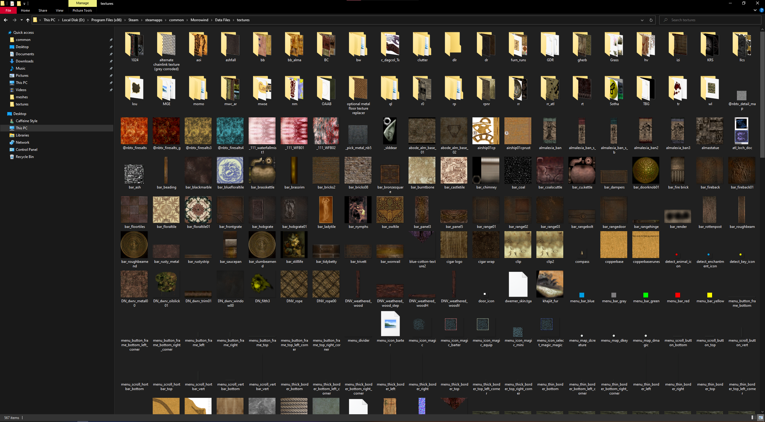 Is it normal the Textures folder to look like this with many texture mods installed? I have ...