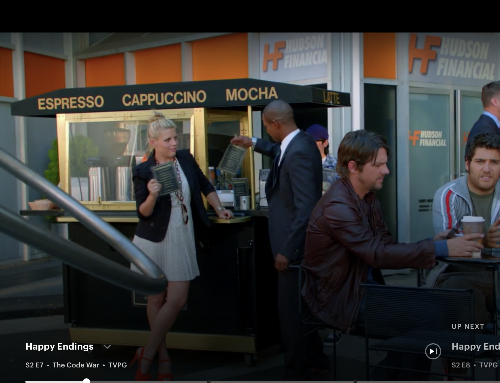 Is that Busy Philips just casually checking out Brad at a coffee stand?!? No lines, just ...