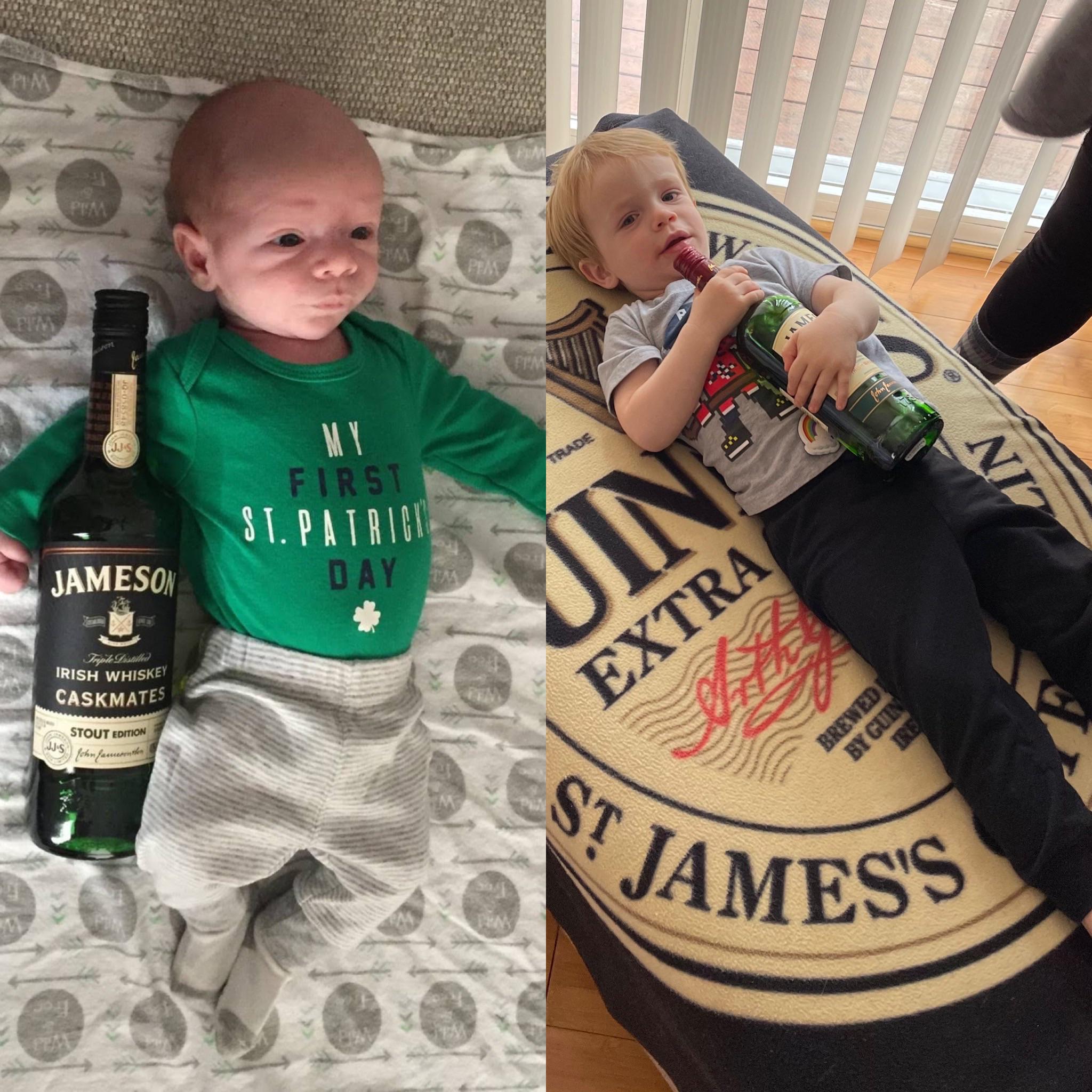 Jameson makes babies grow!!! Lol, nah, just two years difference ️🍀 Ta ...
