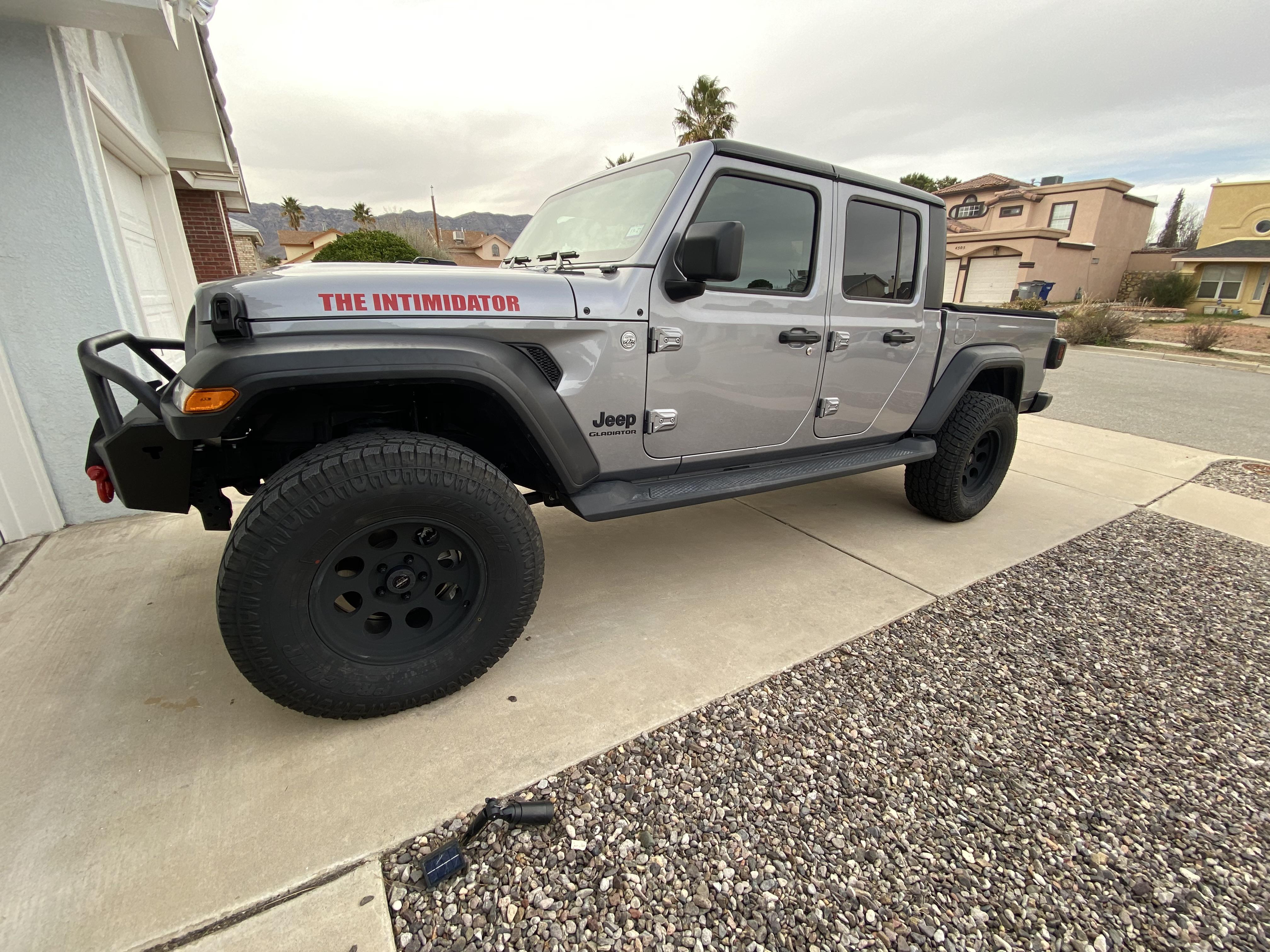 Jeep gladiator sport s. Fab fours stubby bumper. 2.5 suspension lift from skyjacker. Named after ...