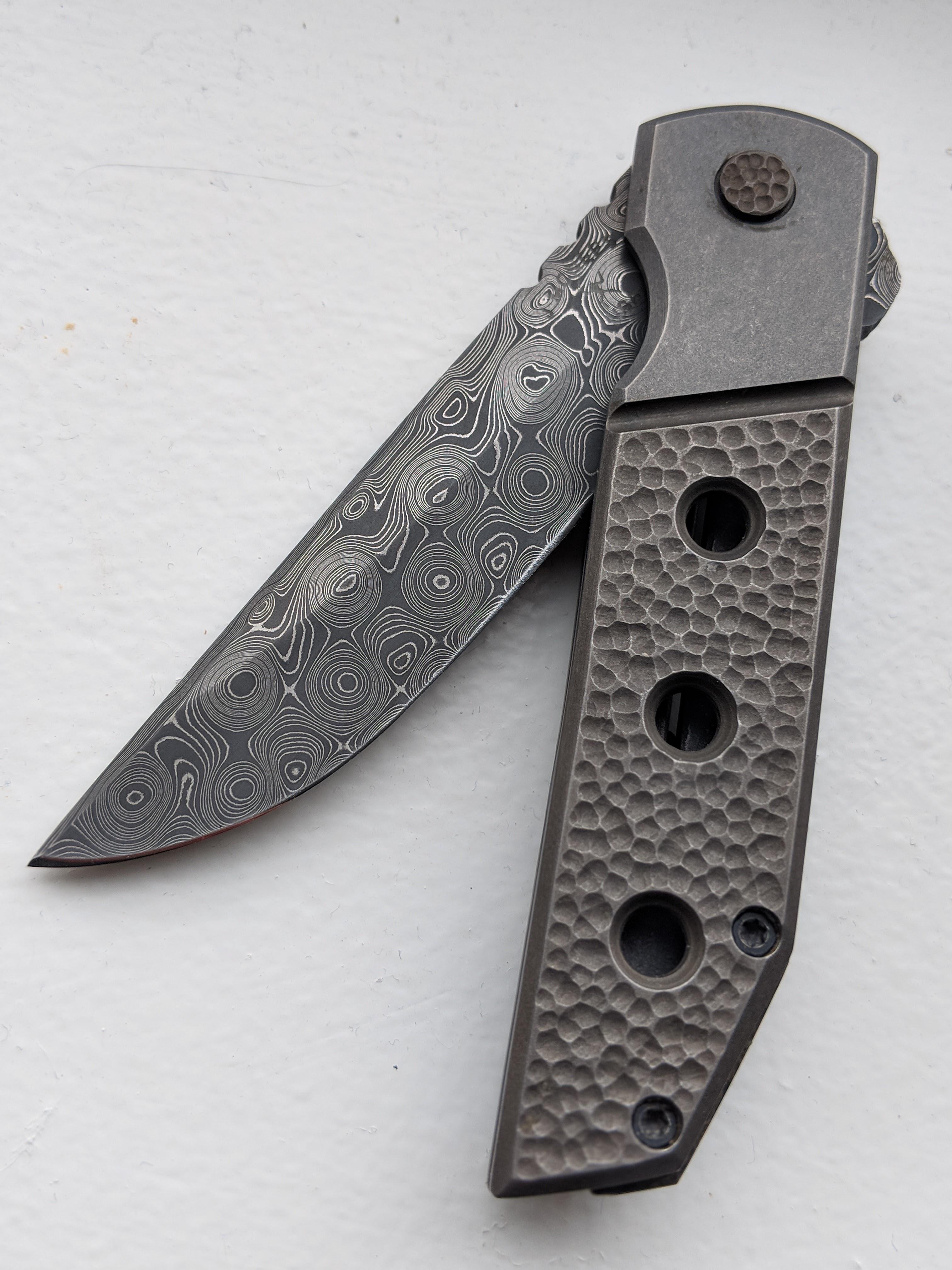 Jonathan McNees Damascus Frame Lock | Scrolller