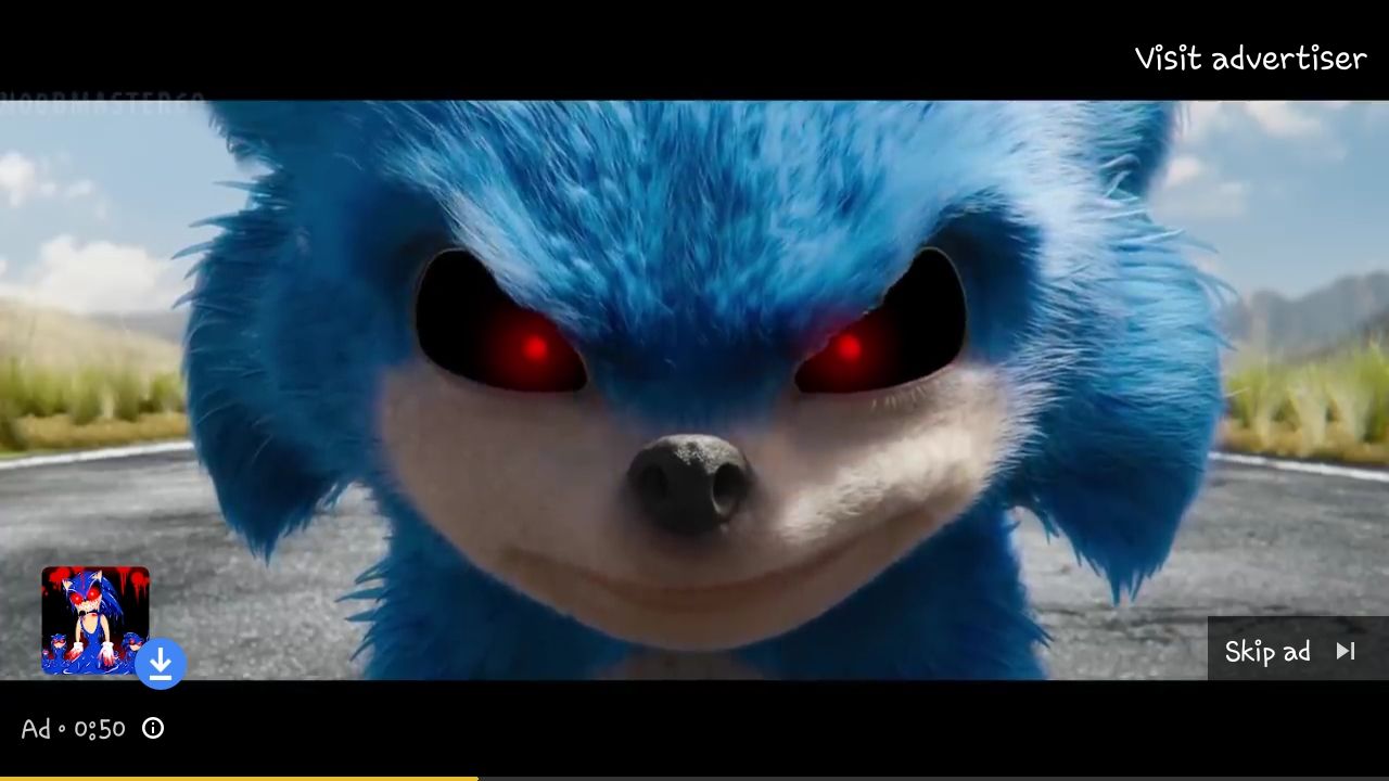 Just got this weird sonic.exe game commercial using the sonic movie trailer but horribly edited ...