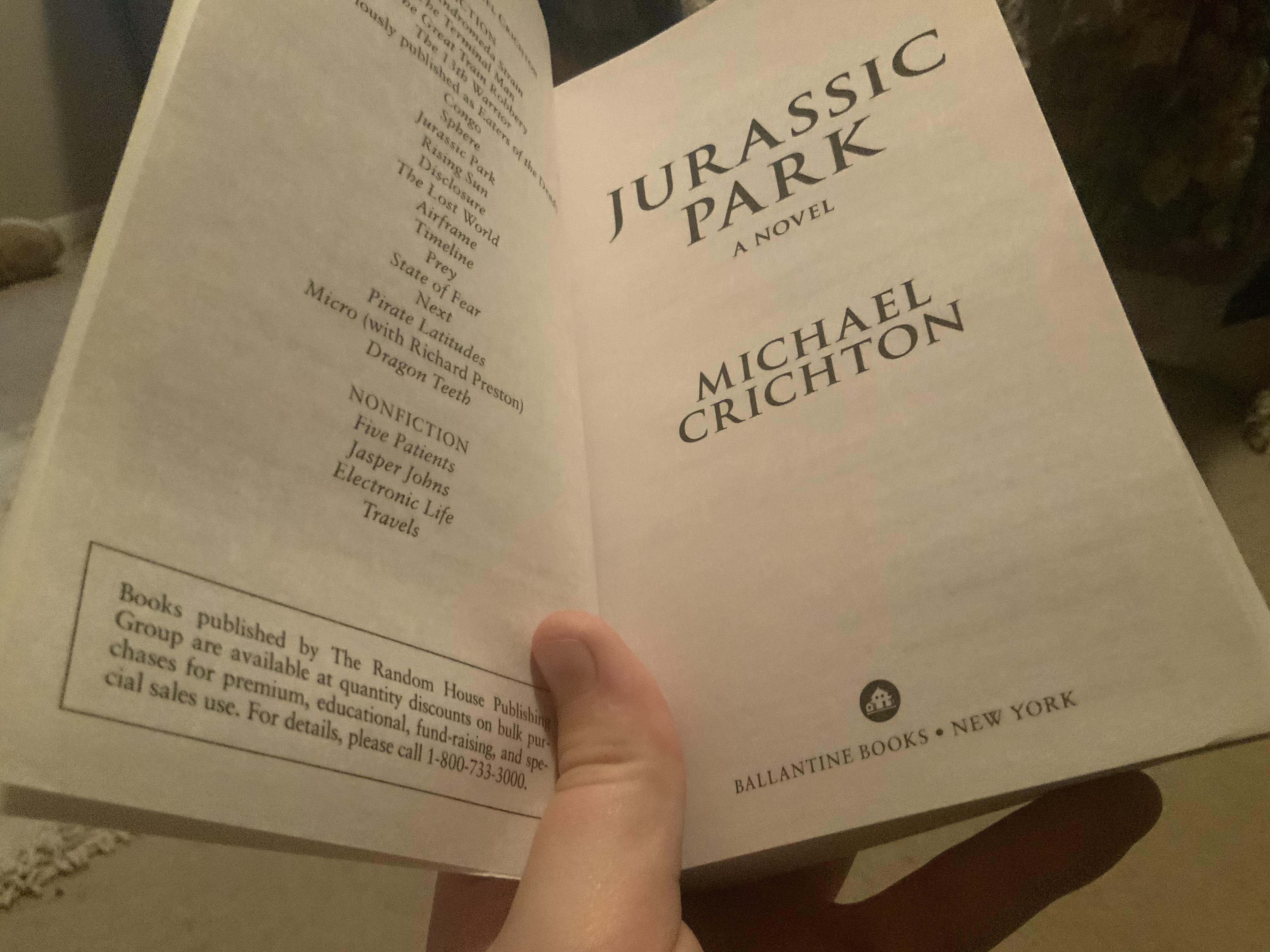 Just started the Jurassic park novel! | Scrolller