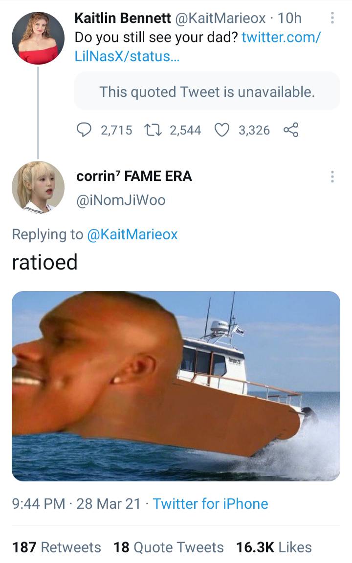 Kaitlin Bennett gets ratioed by daboat | Scrolller