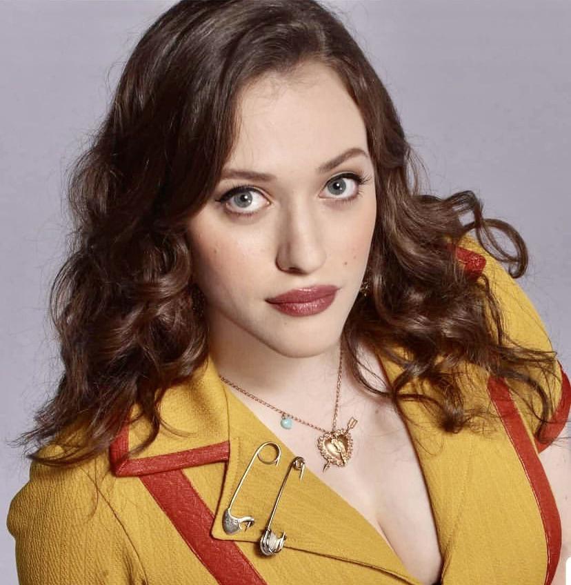 Kat Dennings looking up wide eyed at all the cocks that are gonna go between her plump lips and ...