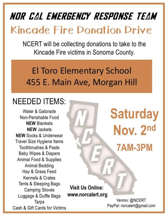 Kincade Fire Donation Drop | Scrolller
