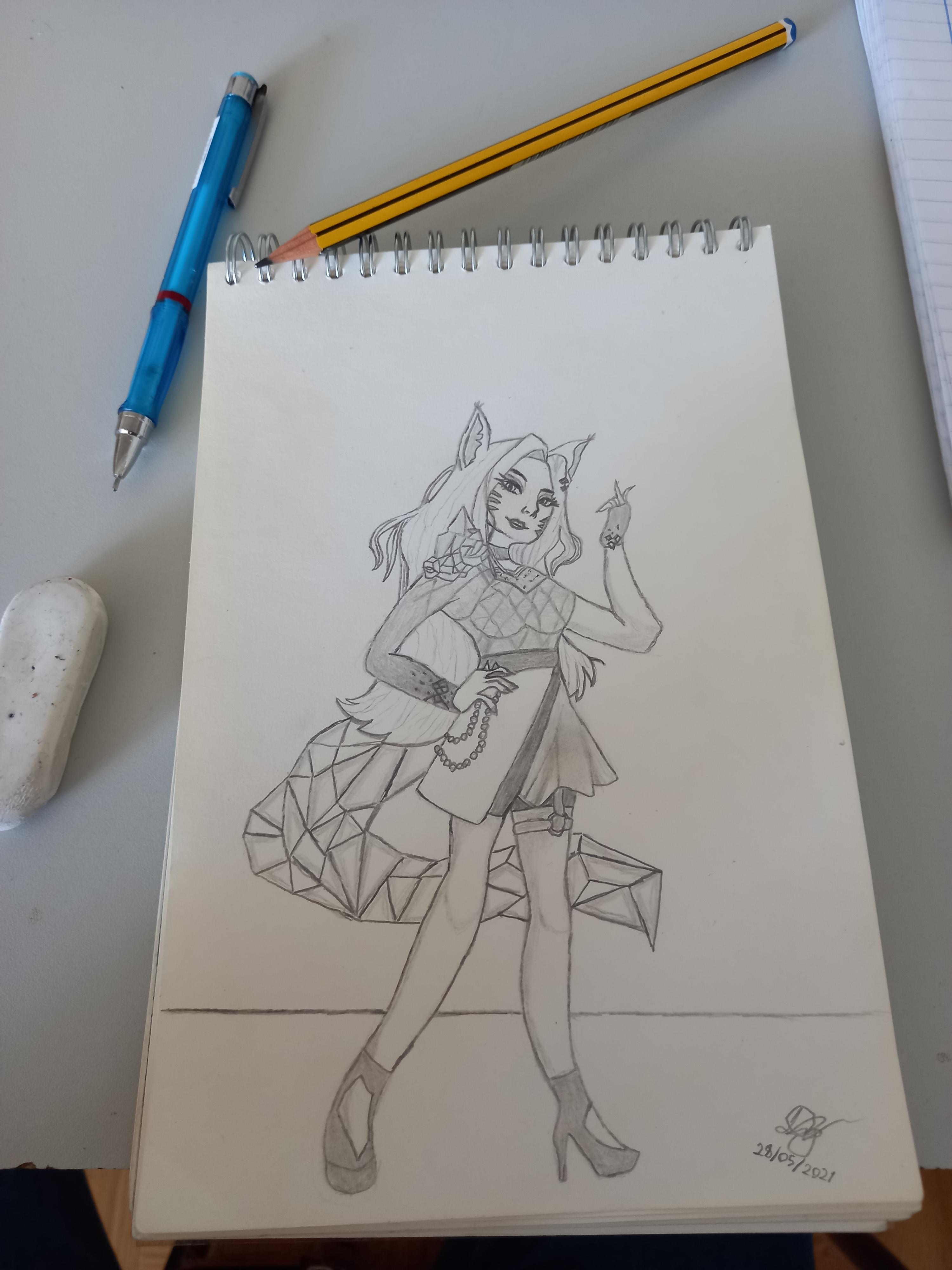 kinda bored, so I drew this... | Scrolller