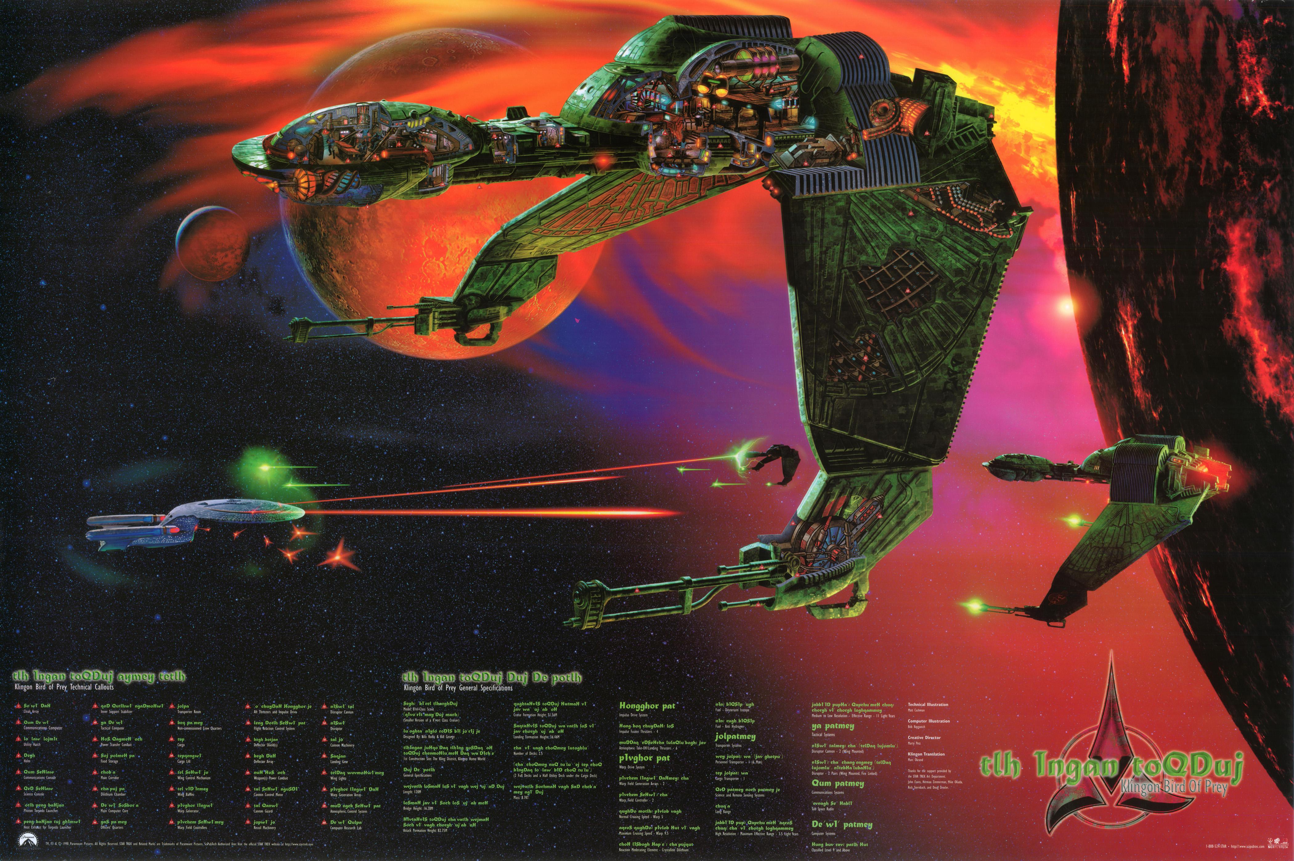 Klingon Bird of Prey Cutaway Poster [4200 x 2794] | Scrolller