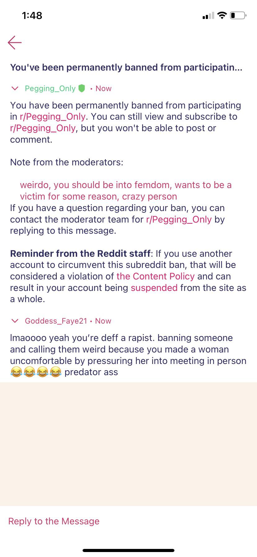 LADIES PLEASE BE AWARE OF THIS SUBREDDIT AND ITS MOD. their response to me continously turning ...