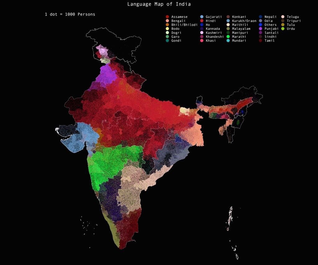 Language map of India | Scrolller